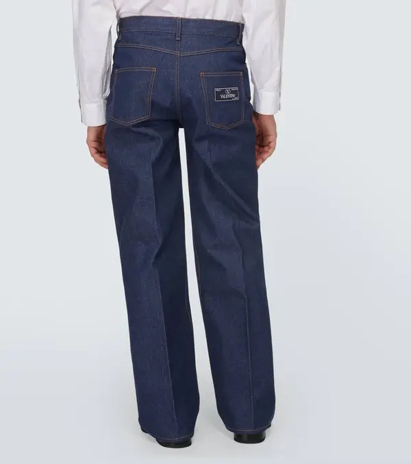 Valentino Garavani Mid-rise Wide-leg Jeans - Blue
