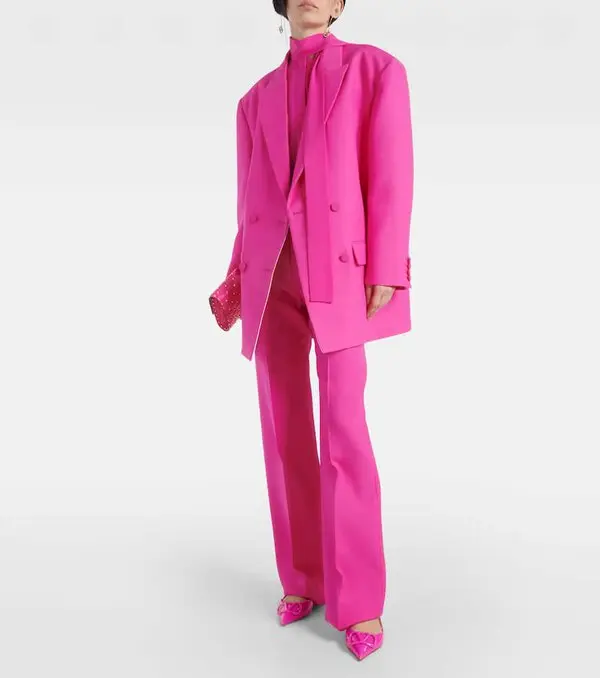 Valentino Garavani Tie-neck Silk Georgette Blouse - Pink