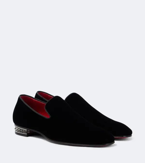 CHRISTIAN LOUBOUTIN Dandyrocks Velvet Loafers - Black