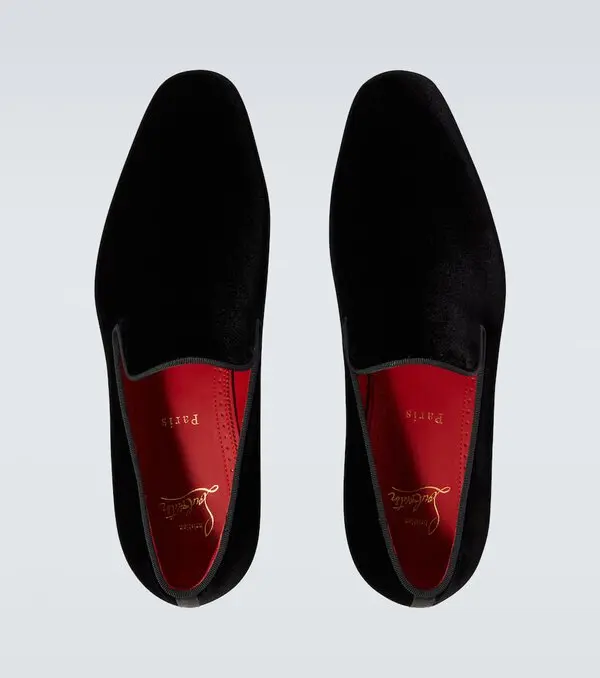 CHRISTIAN LOUBOUTIN Dandyrocks Velvet Loafers