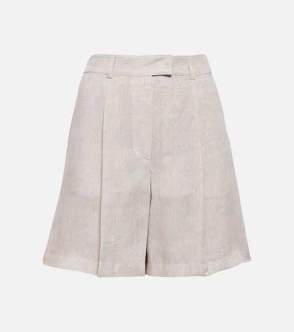 Brunello Cucinelli Linen Shorts - Beige