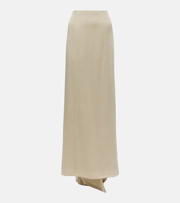 Brunello Cucinelli Satin Maxi Skirt - Beige
