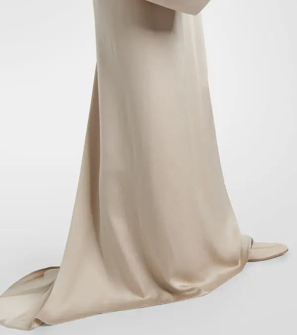 Brunello Cucinelli Satin Maxi Skirt - Beige