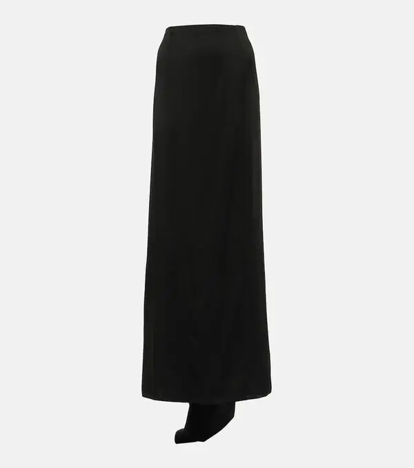 Brunello Cucinelli Satin Maxi Skirt - Black