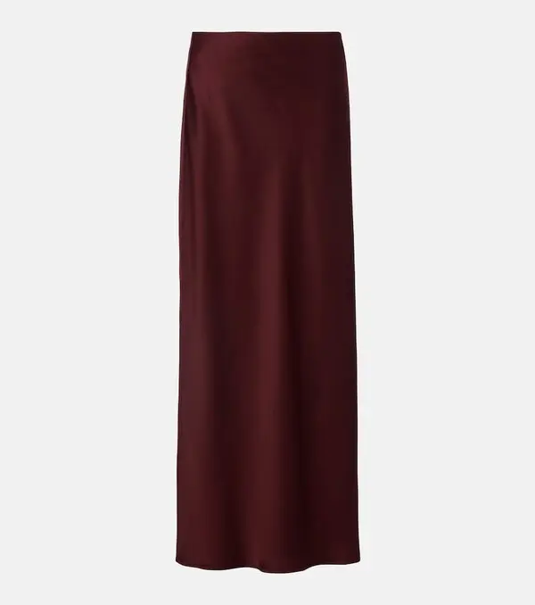 Brunello Cucinelli Satin Maxi Skirt - Brown