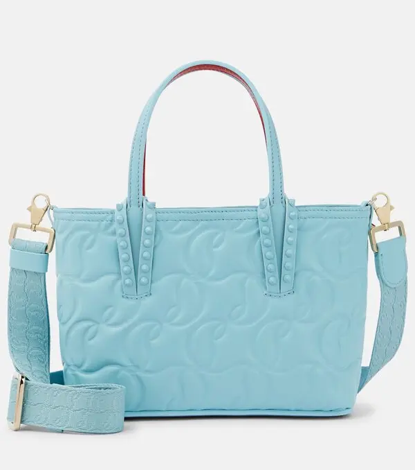 CHRISTIAN LOUBOUTIN Cabata Mini Leather Tote Bag - Blue