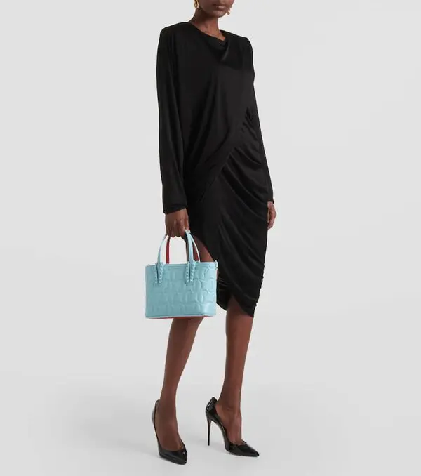 CHRISTIAN LOUBOUTIN Cabata Mini Leather Tote Bag - Blue