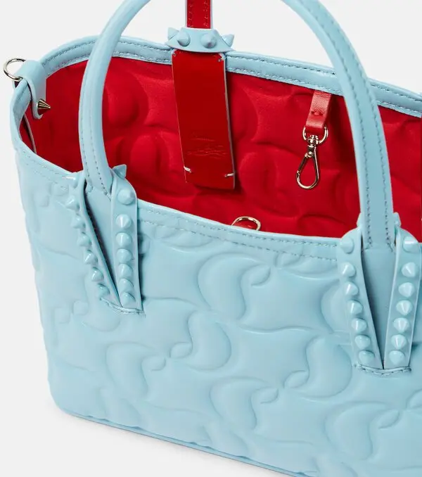 CHRISTIAN LOUBOUTIN Cabata Mini Leather Tote Bag - Blue