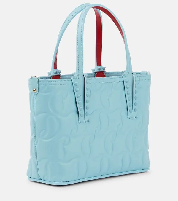 CHRISTIAN LOUBOUTIN Cabata Mini Leather Tote Bag - Blue