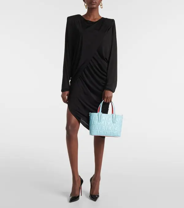 CHRISTIAN LOUBOUTIN Cabata Mini Leather Tote Bag - Blue