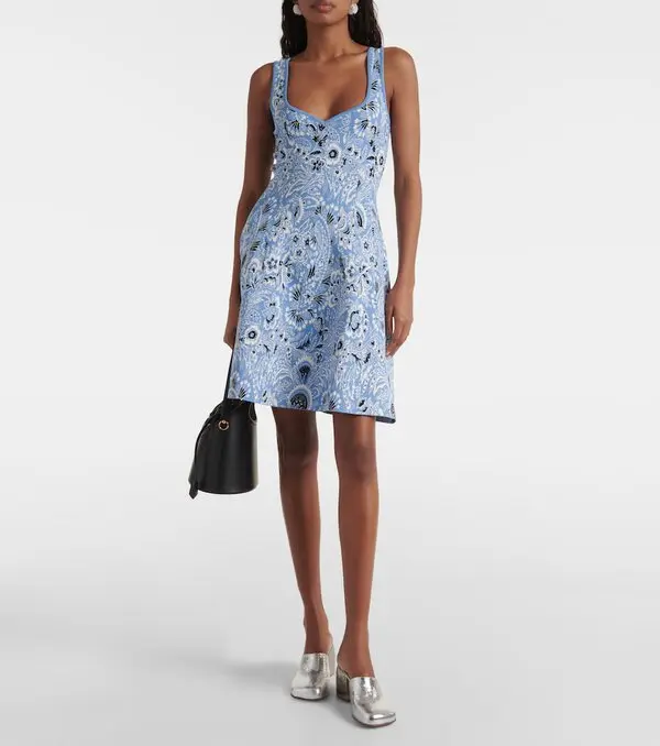 Etro Paisley Knitted Jacquard Minidress
