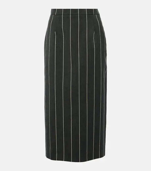Alessandra Rich Wool-blend Bouclé Tweed Midi Skirt