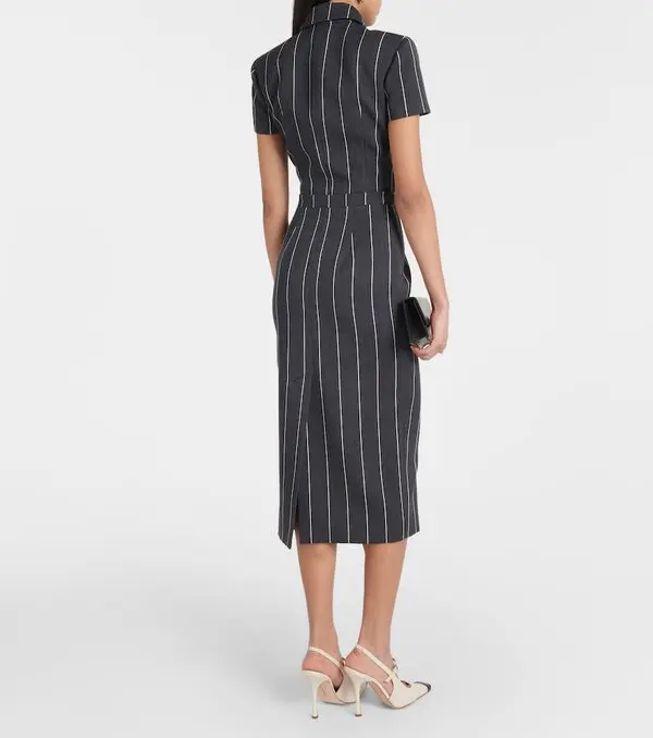 Alessandra Rich Wool-blend Bouclé Tweed Midi Skirt