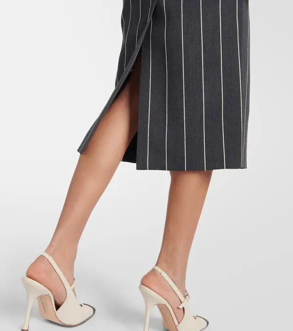 Alessandra Rich Wool-blend Bouclé Tweed Midi Skirt