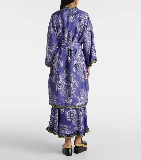 Etro Printed Silk Twill Robe