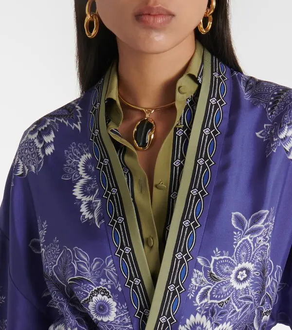 Etro Printed Silk Twill Robe - Multicoloured