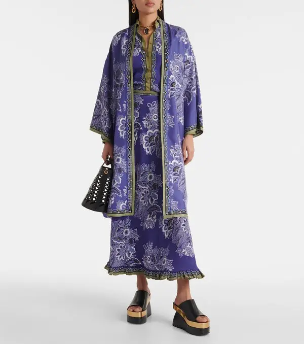 Etro Printed Silk Twill Robe - Multicoloured