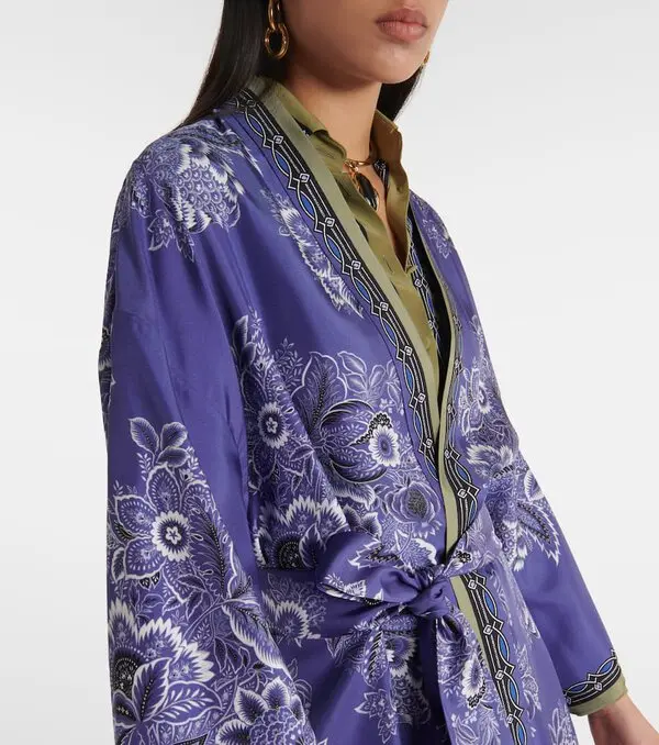 Etro Printed Silk Twill Robe