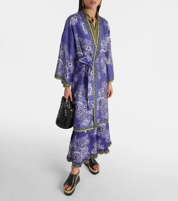 Etro Printed Silk Twill Robe
