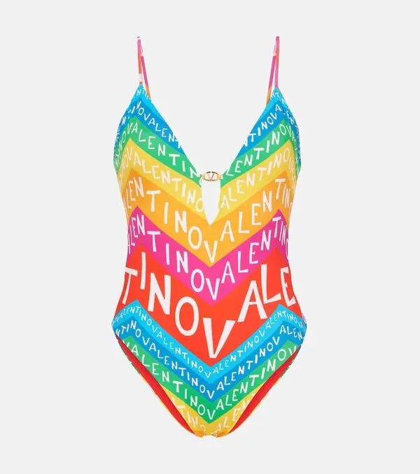 Valentino Garavani Logo Swimsuit - Multicoloured