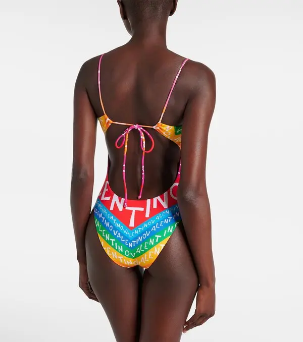 Valentino Garavani Logo Swimsuit - Multicoloured