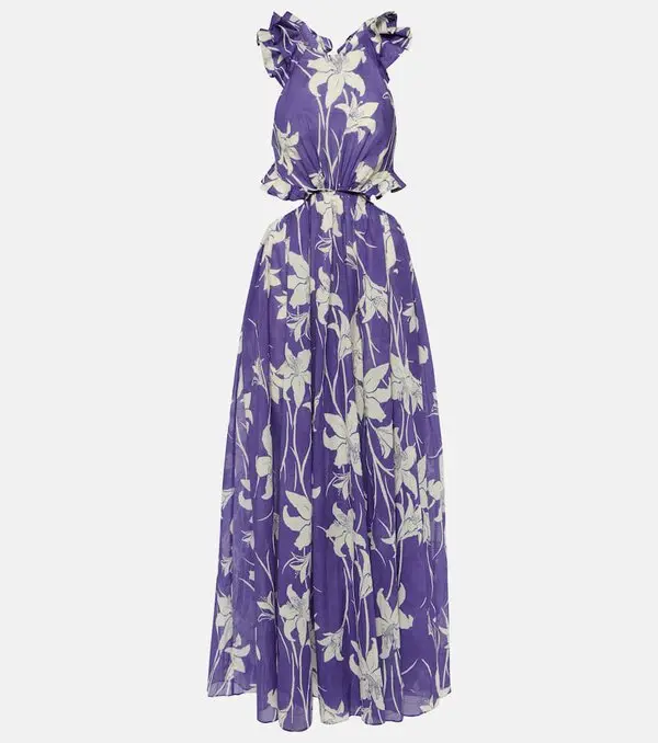 Zimmermann Acadian Floral Maxi Dress - Purple