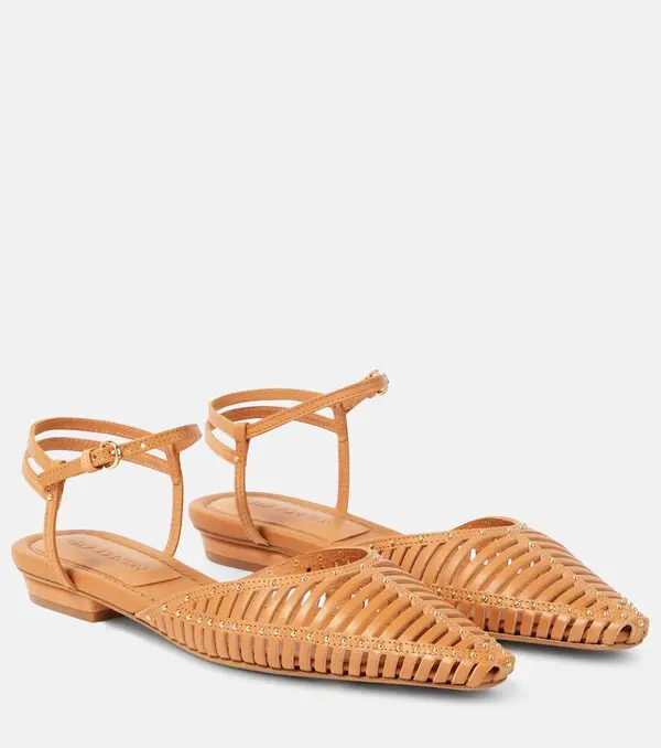 Ulla Johnson Leather Ballet Flats - Brown