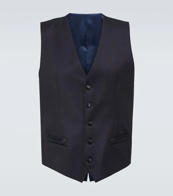 Dolce & Gabbana Wool And Silk-blend Vest - Blue