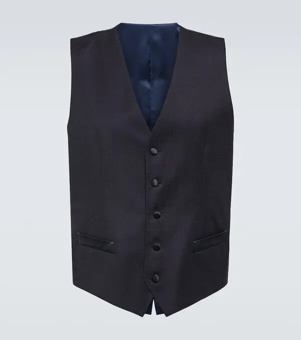 Dolce & Gabbana Wool And Silk-blend Vest - Blue