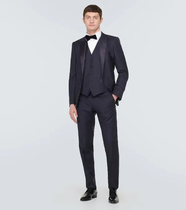 Dolce & Gabbana Wool And Silk-blend Vest - Blue