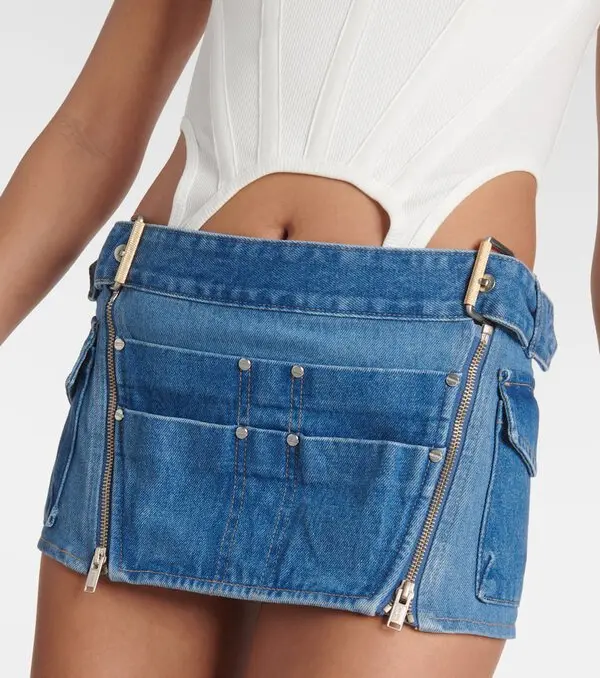 DION LEE Toolbelt Denim Miniskirt