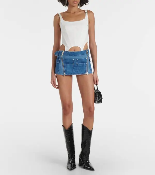 DION LEE Toolbelt Denim Miniskirt