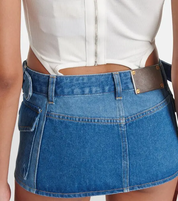 DION LEE Toolbelt Denim Miniskirt