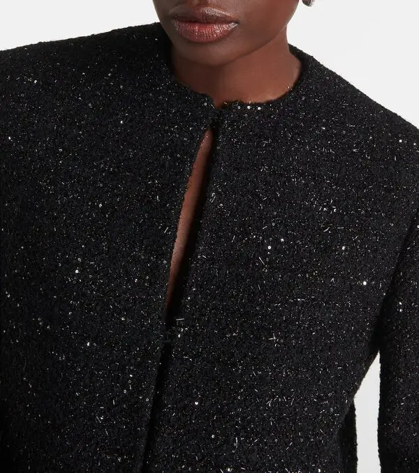 Valentino Garavani Feather-trimmed Tweed Jacket