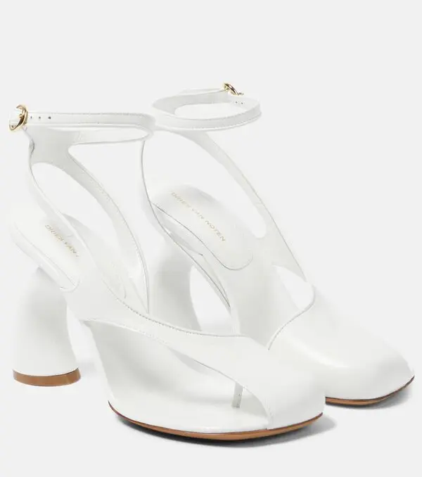 Dries Van Noten Bridal Leather Pumps - White