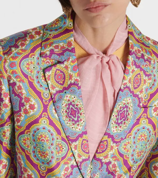 Etro Printed Silk Blazer