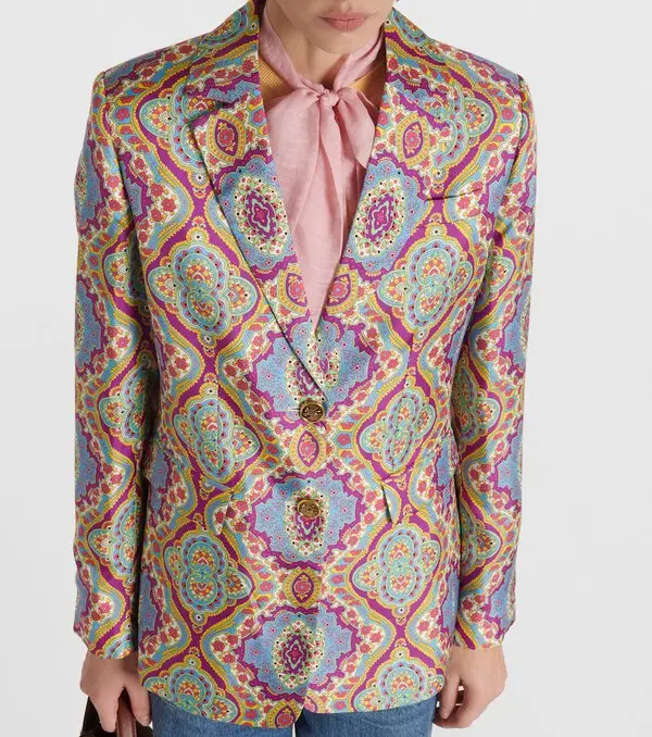 Etro Printed Silk Blazer