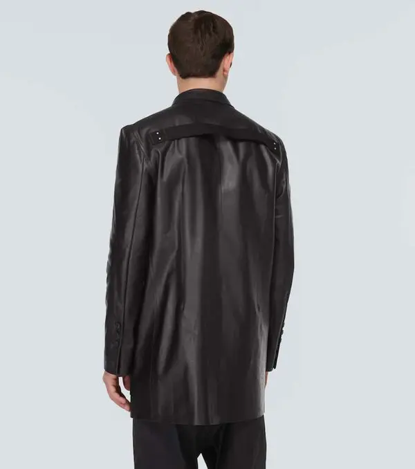 Rick Owens Lido Single-breasted Leather Blazer