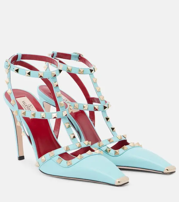 Valentino Garavani Rockstud Leather Pumps - Blue