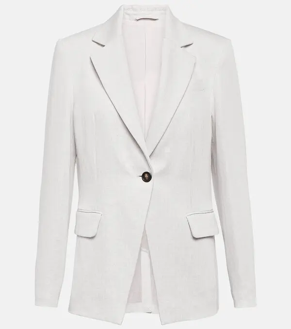 Brunello Cucinelli Cotton And Linen Blazer - White