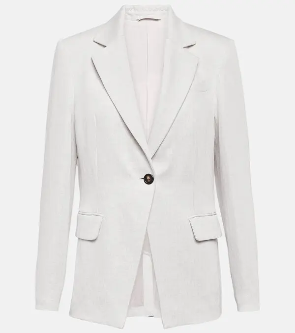 Brunello Cucinelli Cotton And Linen Blazer - White