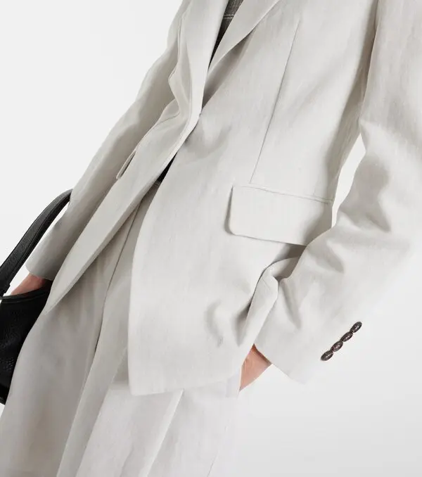 Brunello Cucinelli Cotton And Linen Blazer - White