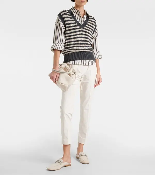 Brunello Cucinelli Pull On Slim Pants - Beige