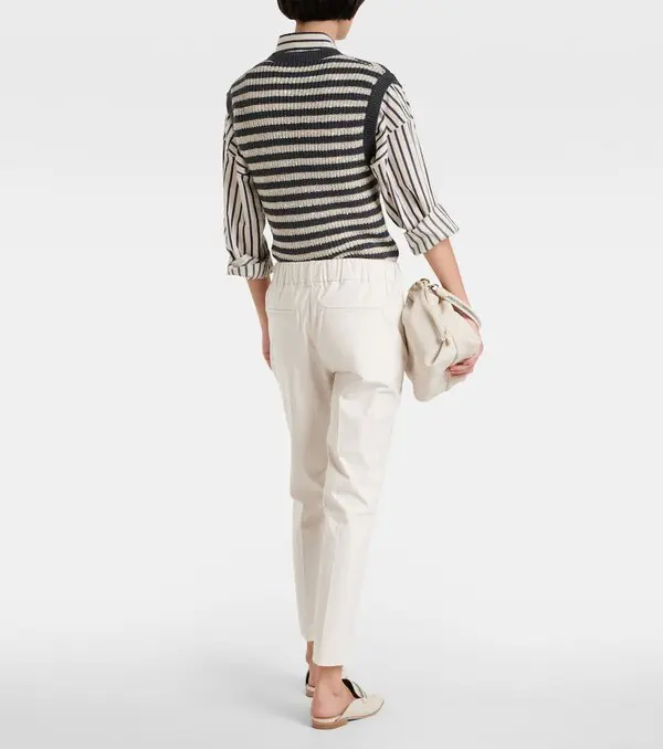 Brunello Cucinelli Pull On Slim Pants - Beige