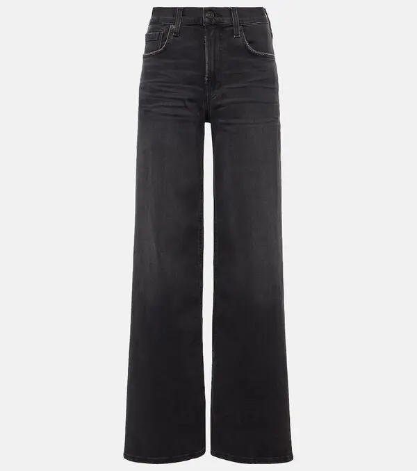 Citizens Of Humanity Loli Mid-rise Wide-leg Jeans - Black