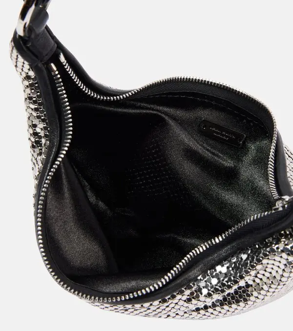 Amina Muaddi Cameron Mini Leather Shoulder Bag