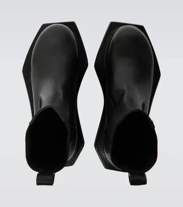 Rick Owens Beatle Turbo Cyclops Leather Ankle Boots