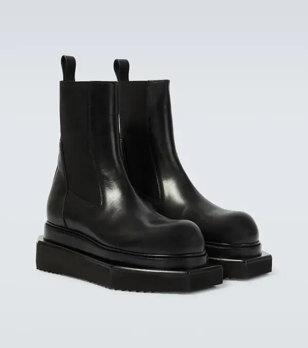 Rick Owens Beatle Turbo Cyclops Leather Ankle Boots