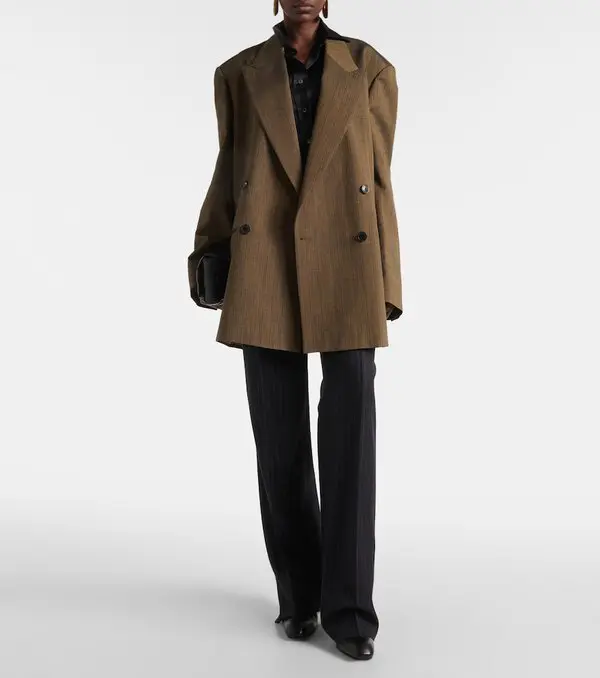 Dries Van Noten Double-breasted Cotton-blend Blazer - Neutrals