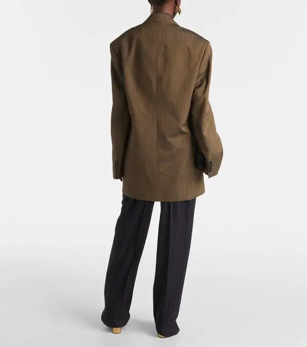 Dries Van Noten Double-breasted Cotton-blend Blazer - Neutrals